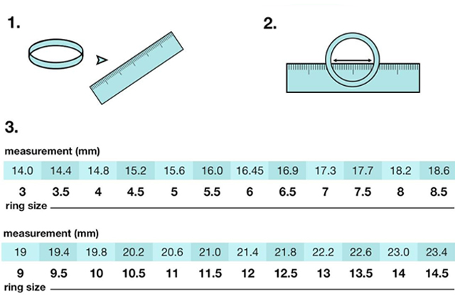 Unehrlichkeit Blick Anf nger Ring Size Chart Inches Toilette Rubin ber